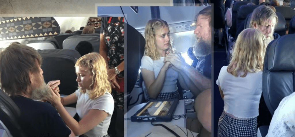 Deaf blind man struggles 30,000 ft in air when 15-yr-old girl grabs his ...