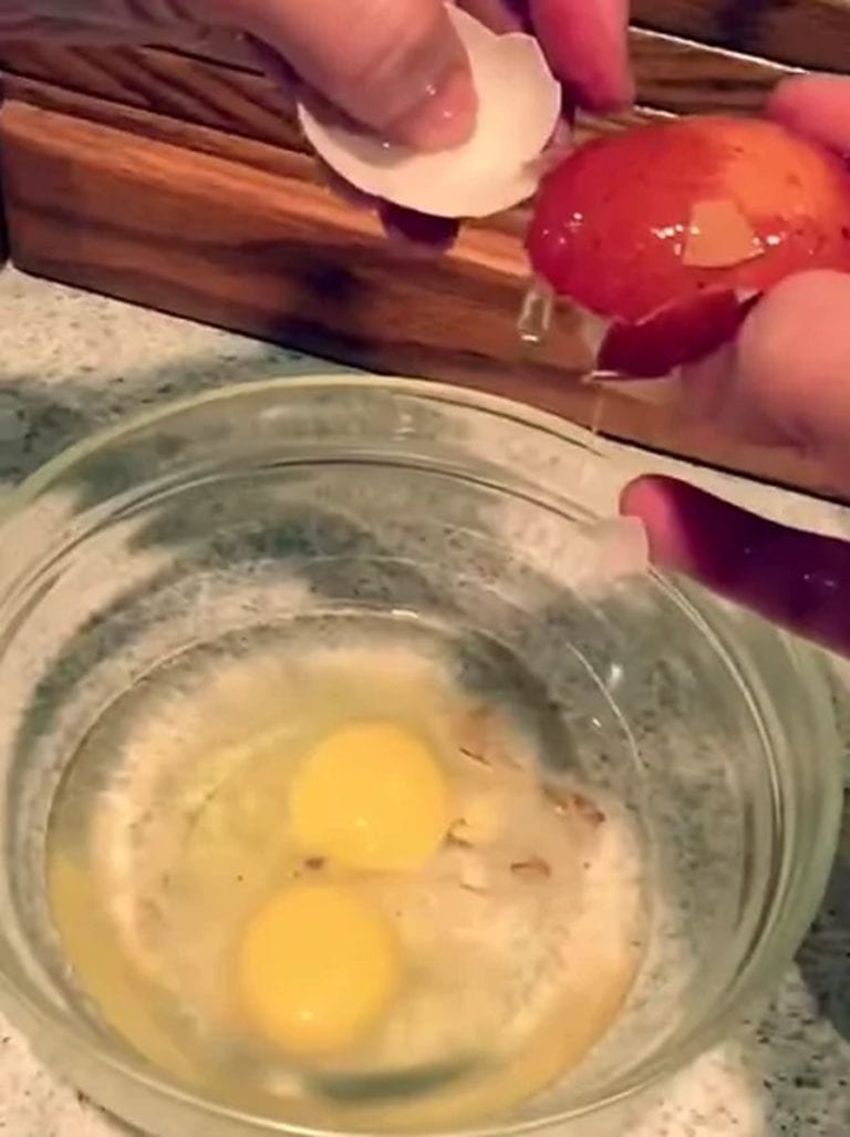 Man finds more than a yolk inside unusually large egg