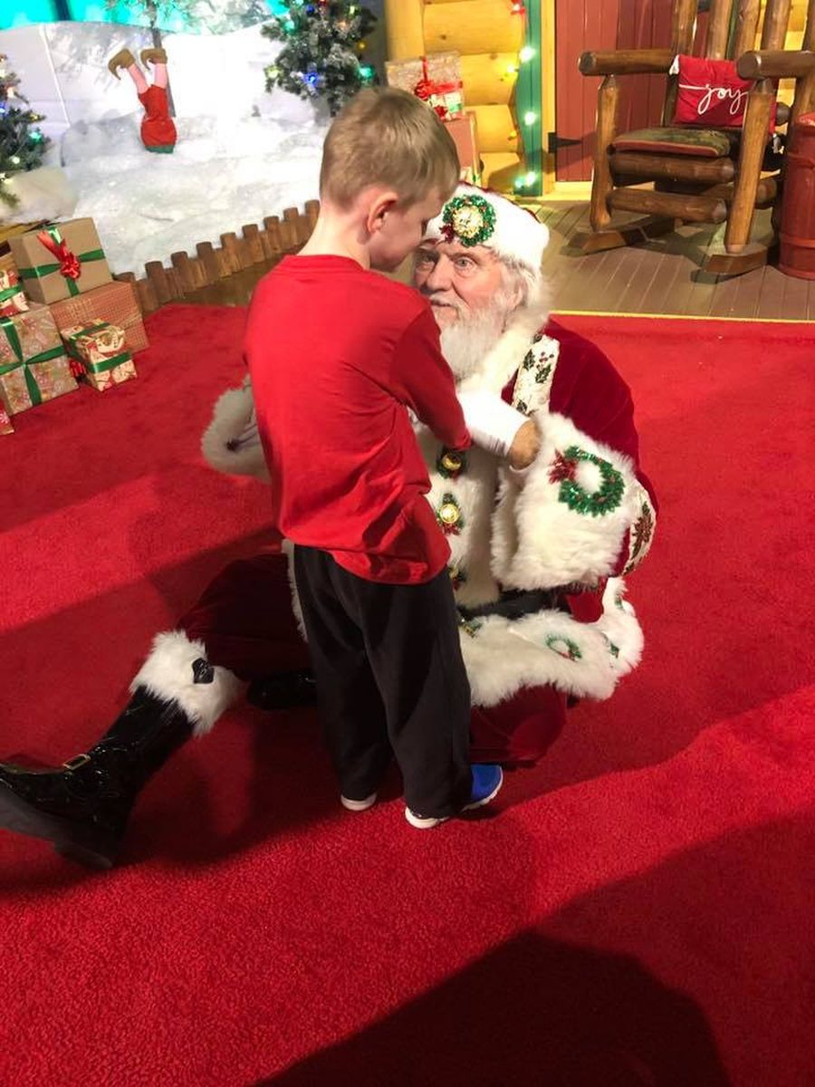 Anxious mom whispers in Santa’s ear “he’s blind and autistic”